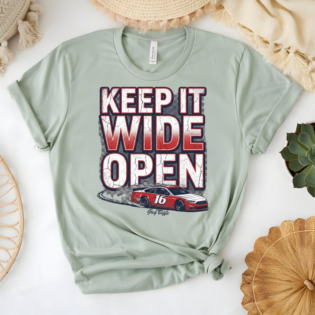 Keep It Wide Open Racing Shirt, #16 Stock Car Tee, Distressed Bold ...