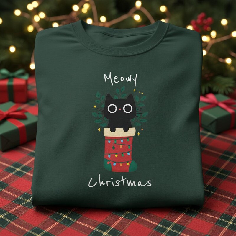 Cat Themed Holiday Shirt - Etsy UK