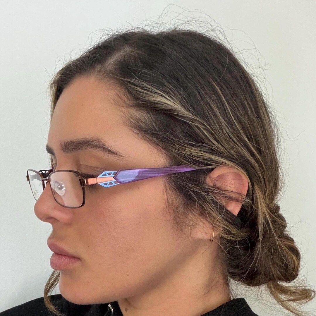 Brown Rectangle Eyeglasses Multi Color Frames Rare Eyewear Metal New ...