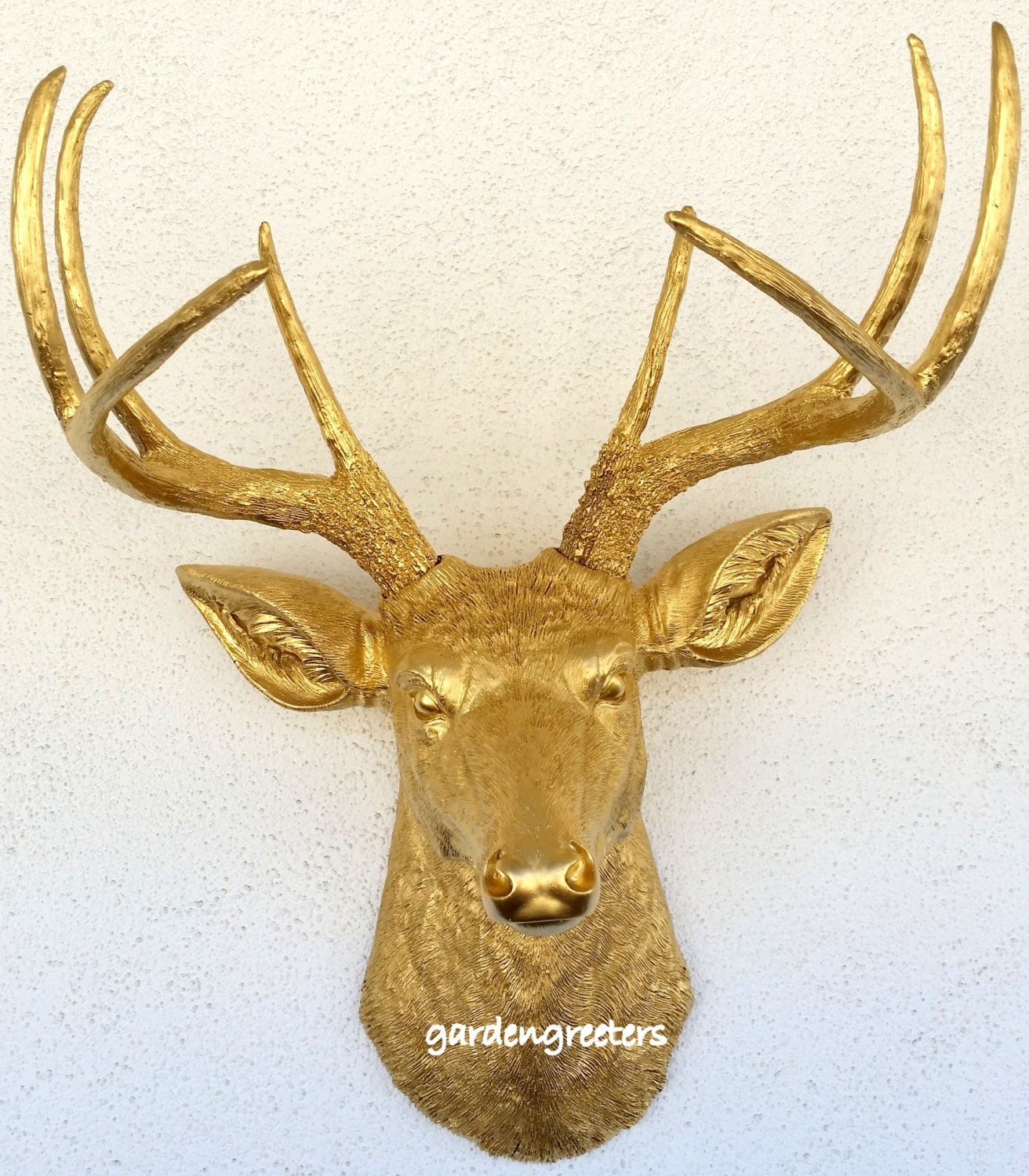 Faux Gold Deer Head 8 Point Buck Deer Head Wall Mount Decor Deer Head ...