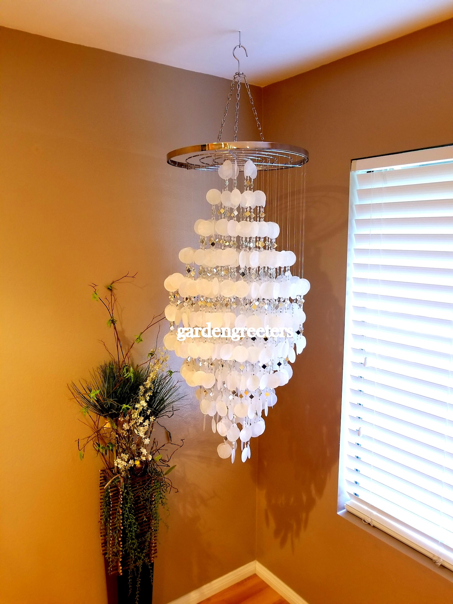 Extra Large Capiz Shell Chandelier Light White Capiz Shell - Etsy