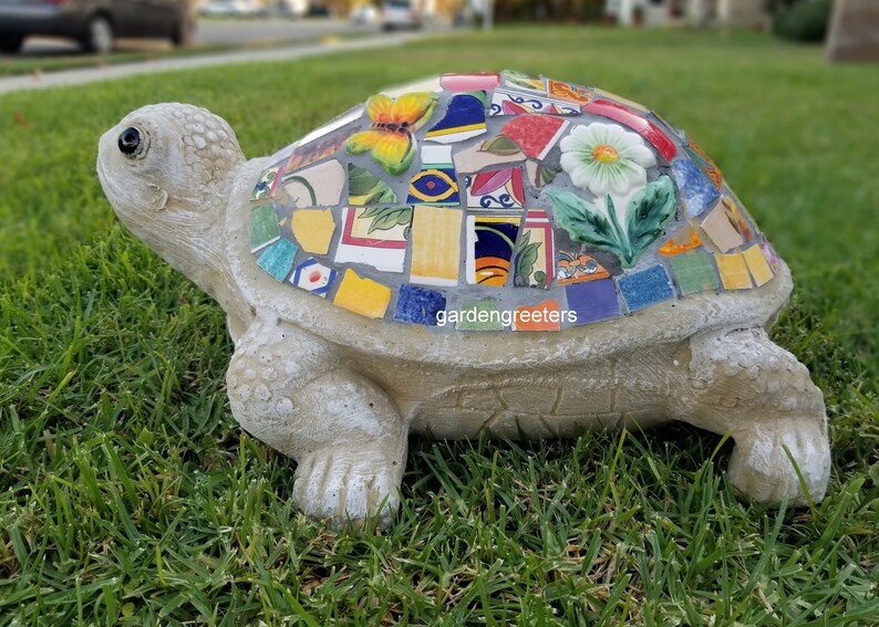 Large Mosaic Turtle Statue-bt - Etsy