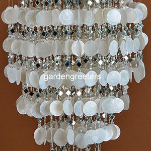 Extra Large Capiz Shell Chandelier Light White, Capiz Shell Chandelier ...