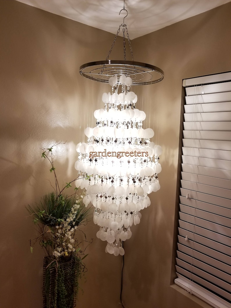 Extra Large Capiz Shell Chandelier Light White Capiz Shell - Etsy