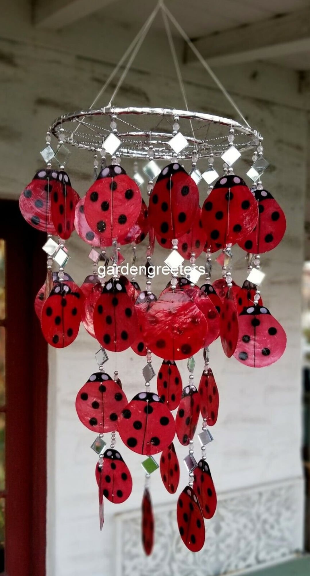 Ladybug Capiz Shell Windchimes Ladybug Capiz Chimes - Etsy