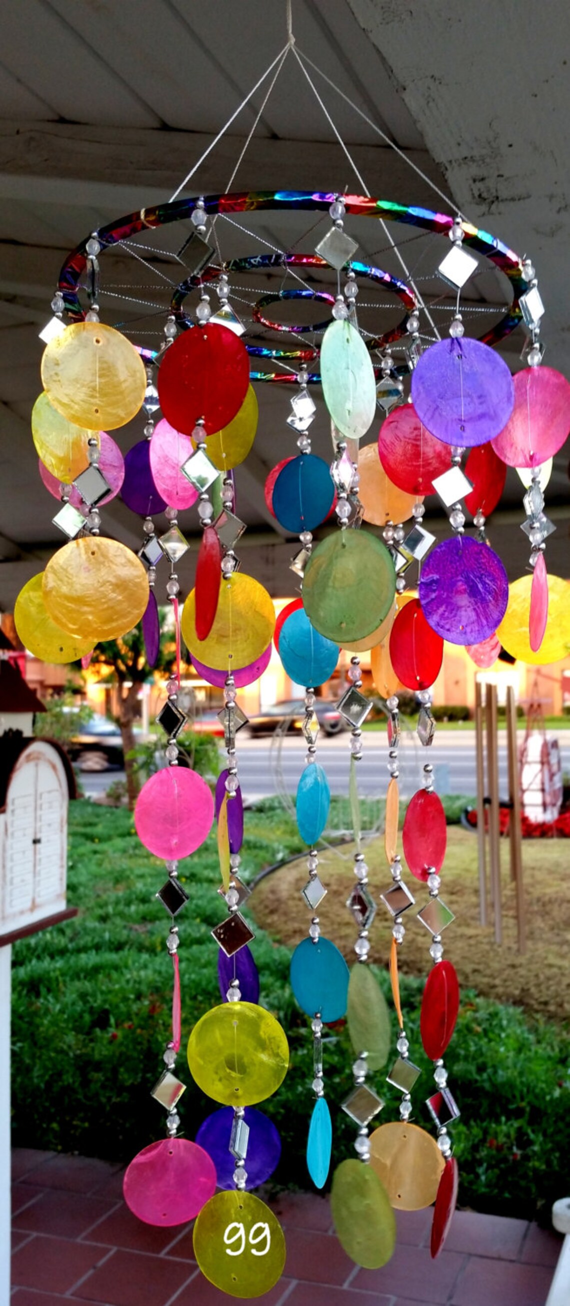 Capiz Shell Windchimes Mixed Colors Capiz Chimes - Etsy