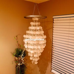 Extra Large Capiz Shell Chandelier Light White, Capiz Shell Chandelier ...