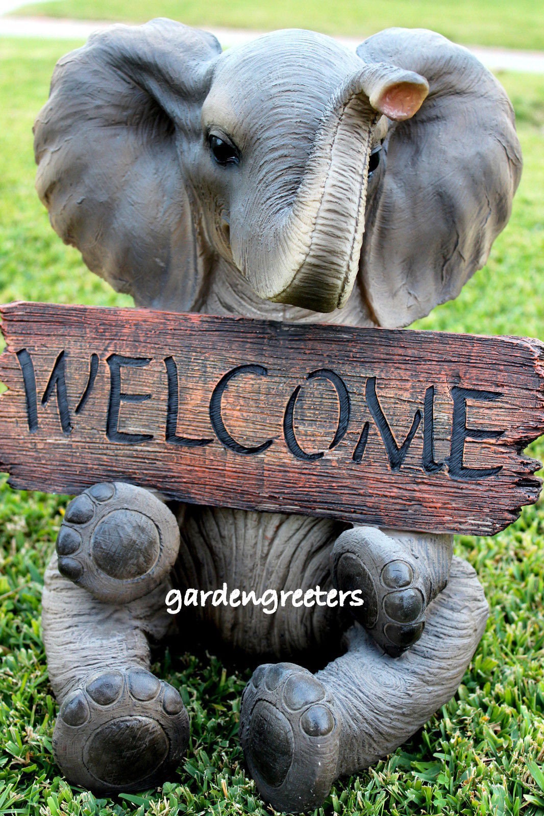 Elephant With Welcome Sign Statue Elephant Figurine - Etsy