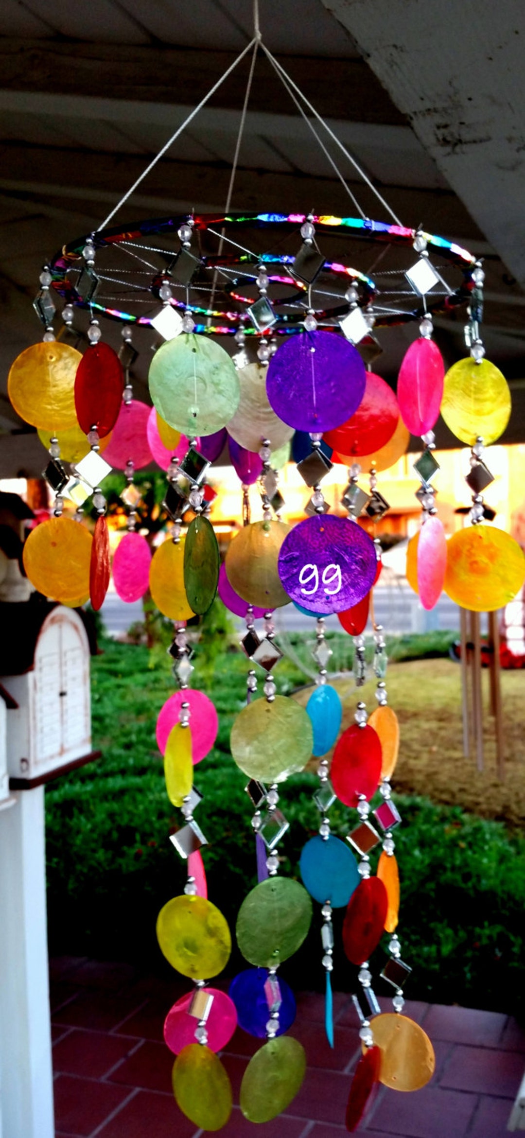 Capiz Shell Windchimes Mixed Colors Capiz Chimes - Etsy