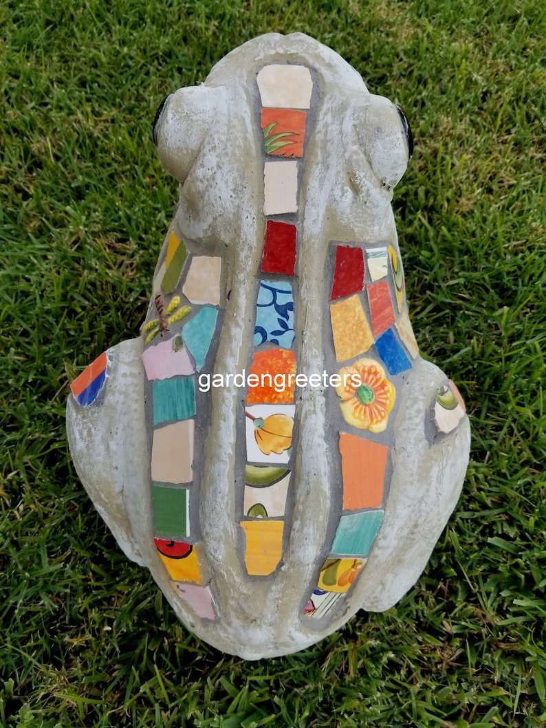 Large Mosaic Frog Statue Mosaic Frog Figurine Large Frog Garden Home ...