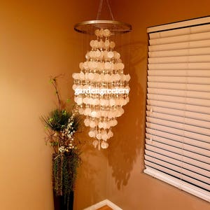 Extra Large Capiz Shell Chandelier Light White, Capiz Shell Chandelier ...