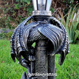Solar Dragon Statue Dragon Castle Solar Light Figurine Dragon Castle ...