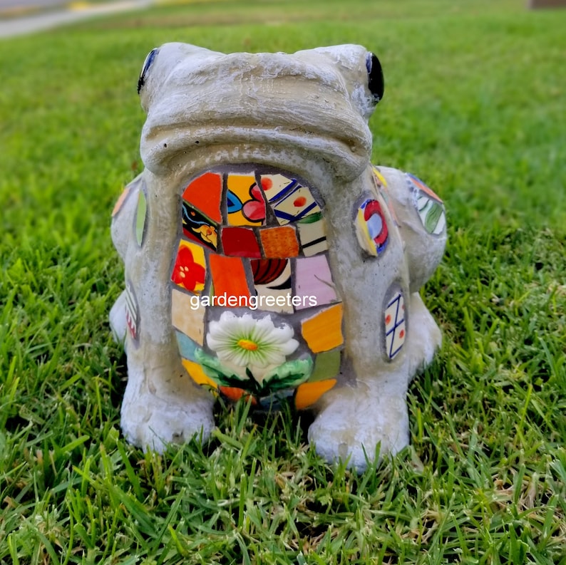 Large Mosaic Frog Statue Mosaic Frog Figurine Large Frog Garden Home ...