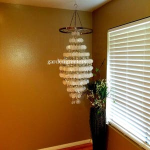 Extra Large Capiz Shell Chandelier Light White, Capiz Shell Chandelier ...