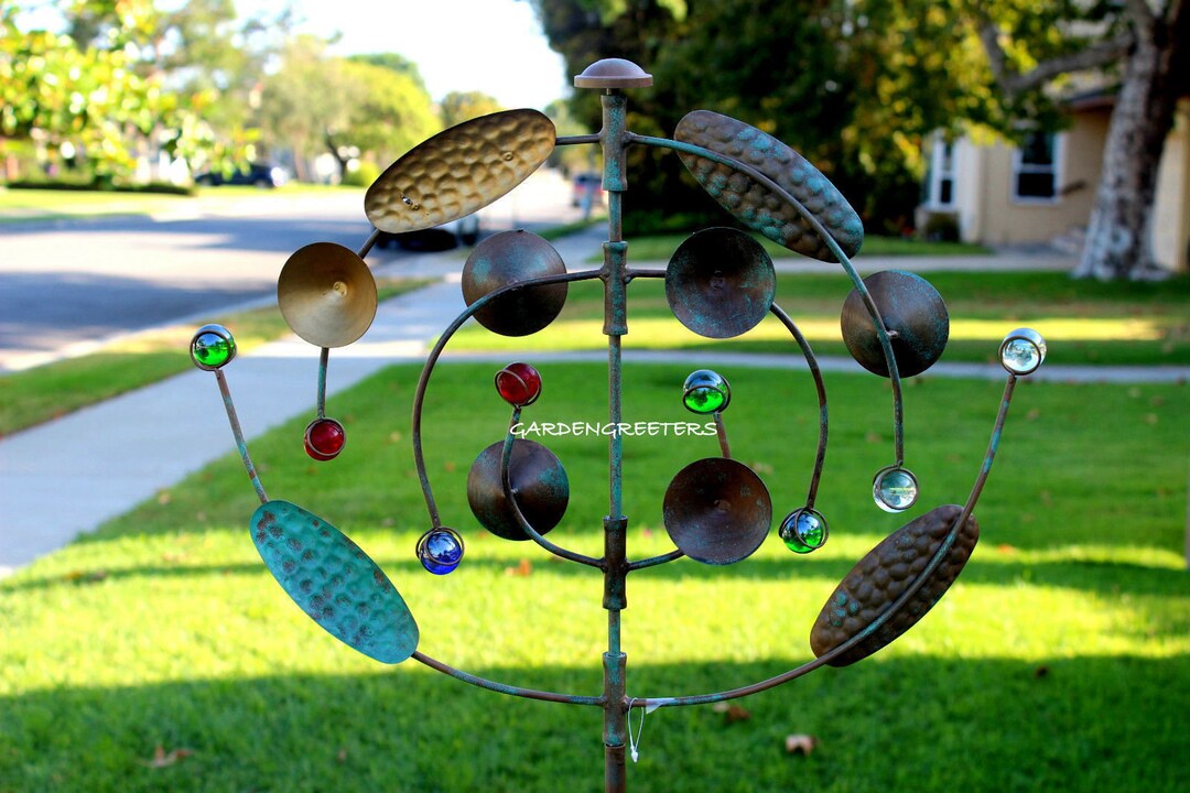 Metal Spinner Windmill Cosmic Wind Spinner Yard Stake Garden Stake Yard ...