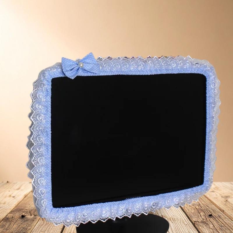 Decorative Lace Computer Monitor Cover With Bow and Handy Pen Pocket - Etsy