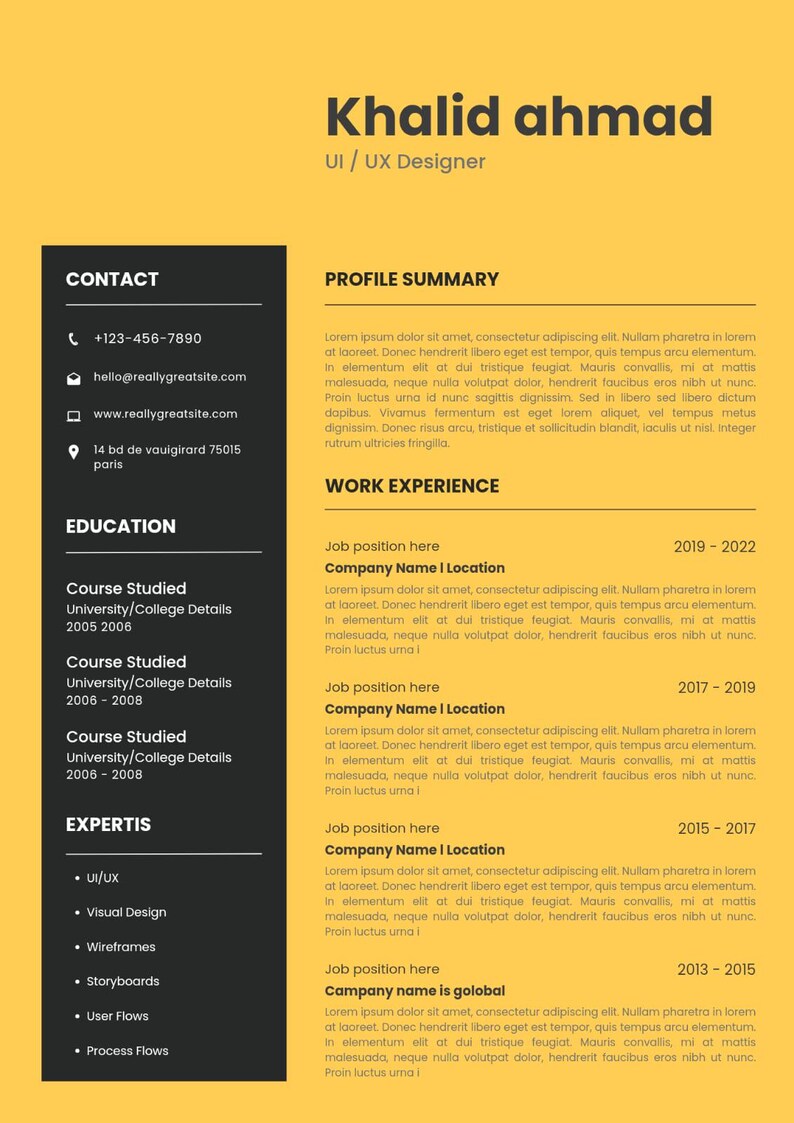 Modern Student Resume Template | Business Administration CV | Editable ...