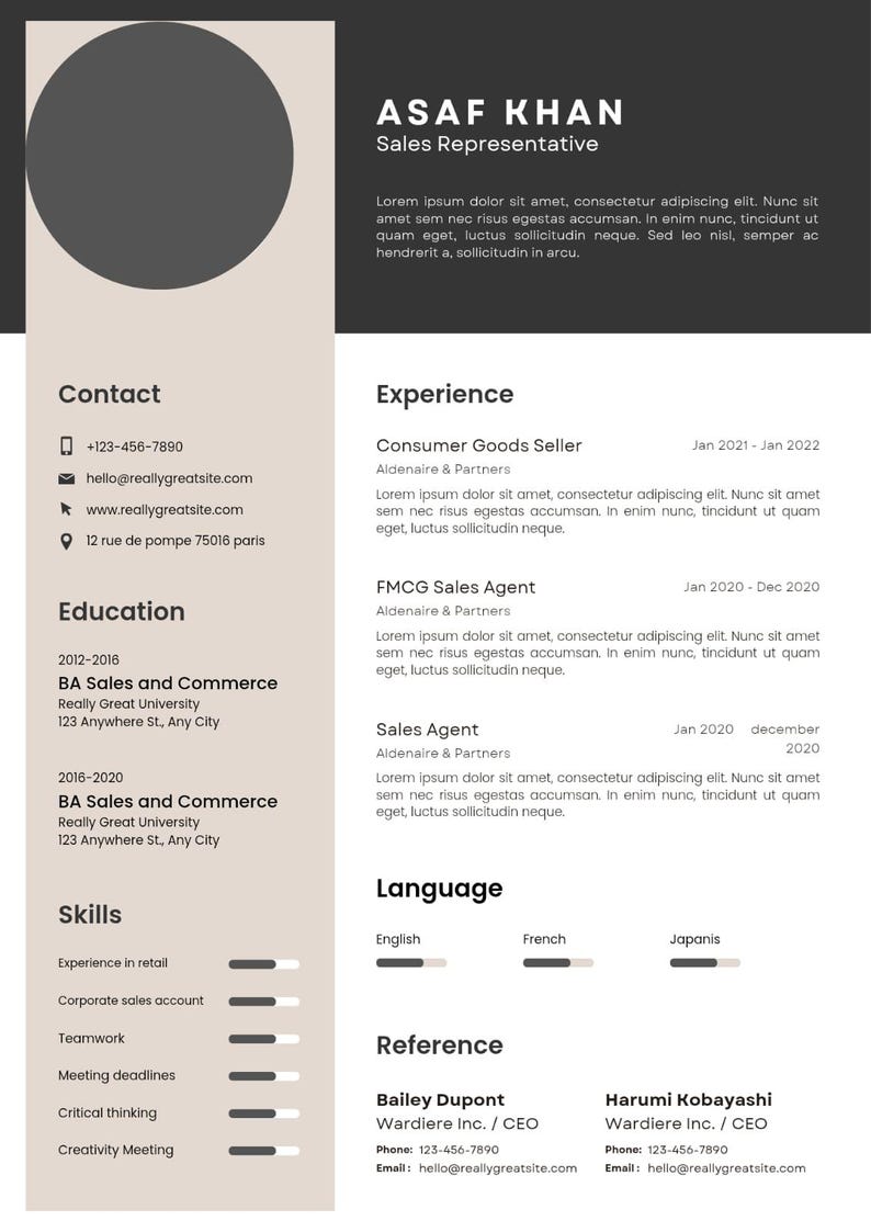 Clean & Modern CV Template | Professional Resume for Job Applications ...