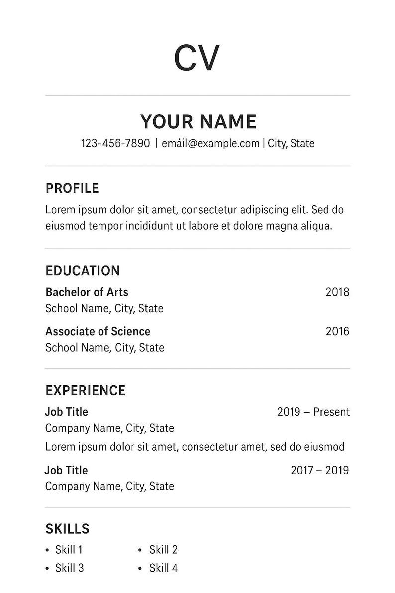 Editable CV Template | Modern Professional Resume | Ats-friendly Canva ...