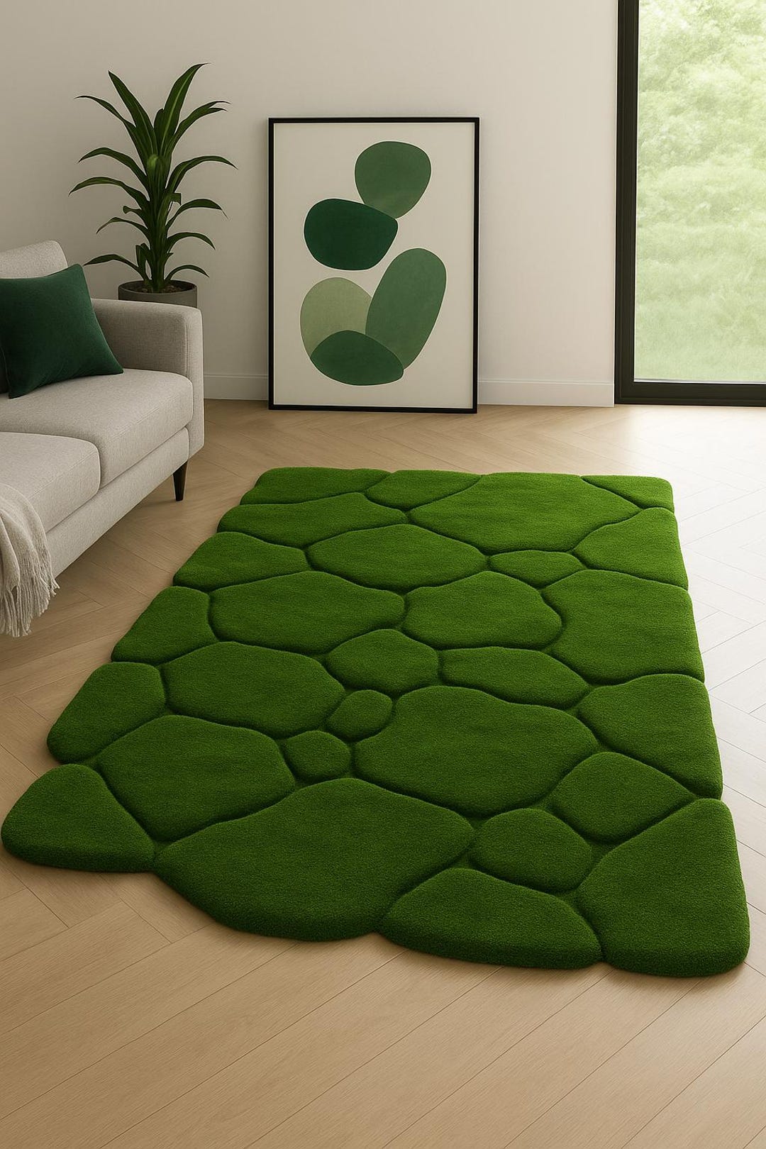 Hand Tufted Moss Green Wool Area Rug for Bedroom Living Room - Etsy