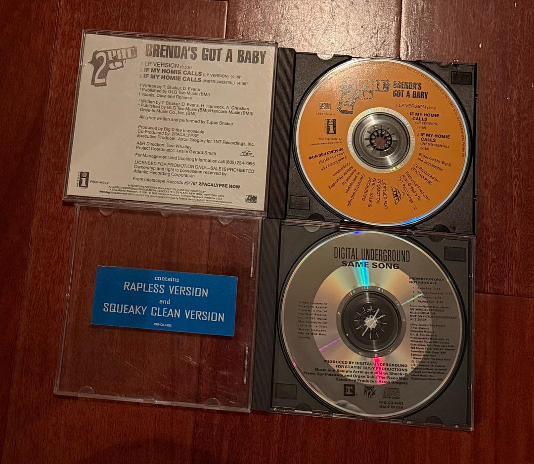 2pac Brenda’s Got A Baby / Digital Underground Same Song Promo Cds Lot ...