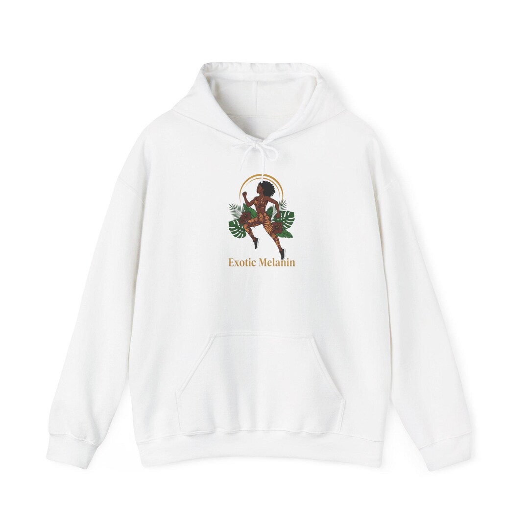 Exotic Melanin Illustration Hoodie | Built Like a Goddess Back Text - Etsy