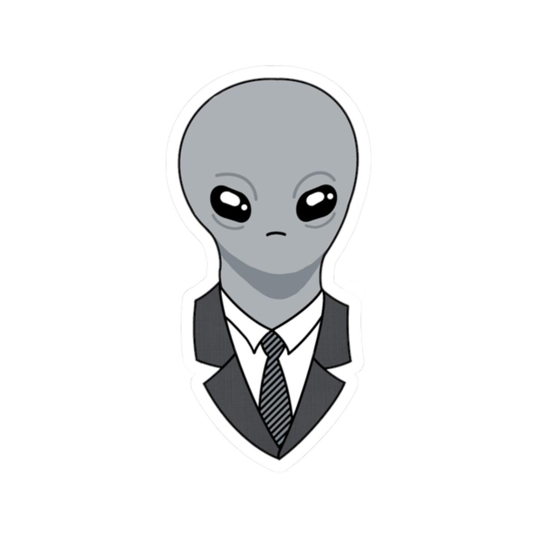 Alien in Suit - Sticker - Etsy