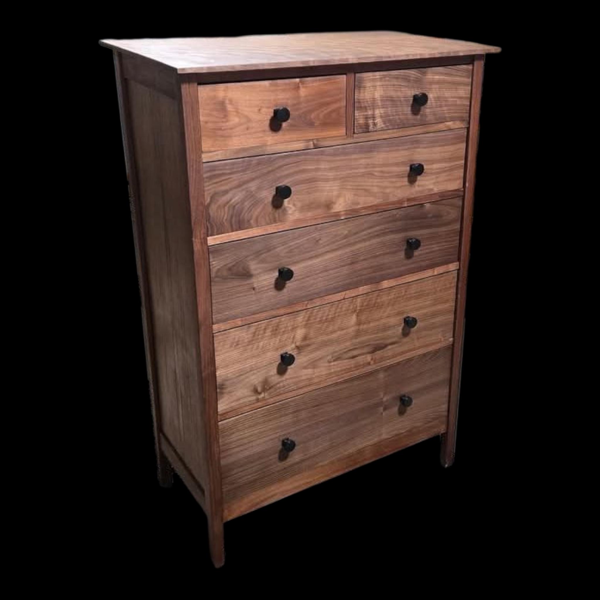SOLD-- Handmade Solid Walnut Dresser--handcut DOVETAIL Drawers--six ...
