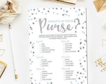 What's In Your Purse Baby Shower Game Easy Baby Shower