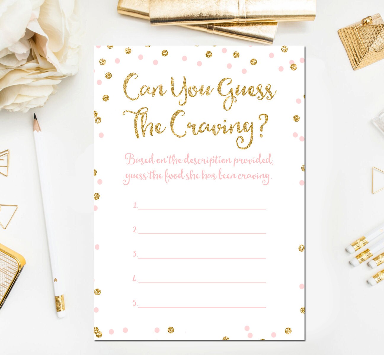 Guess The Craving Baby Shower Game Baby Shower Game | Etsy