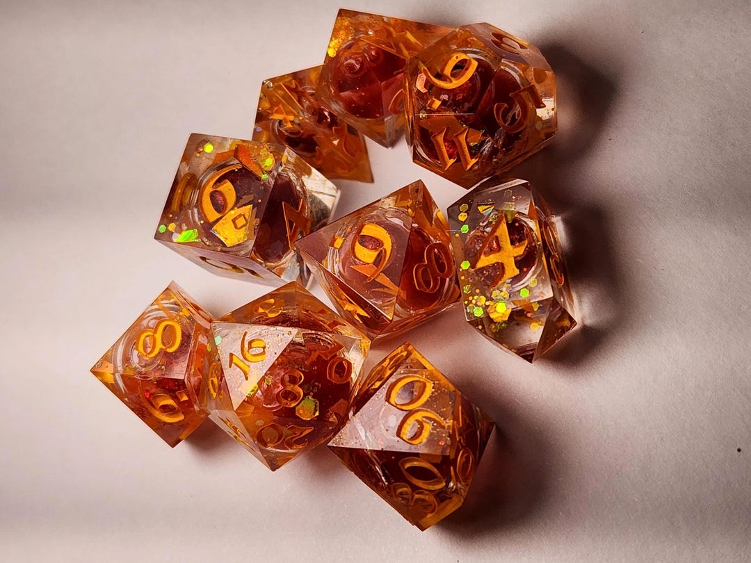 Liquid Core Dnd Dice: Phoenix Down - Etsy