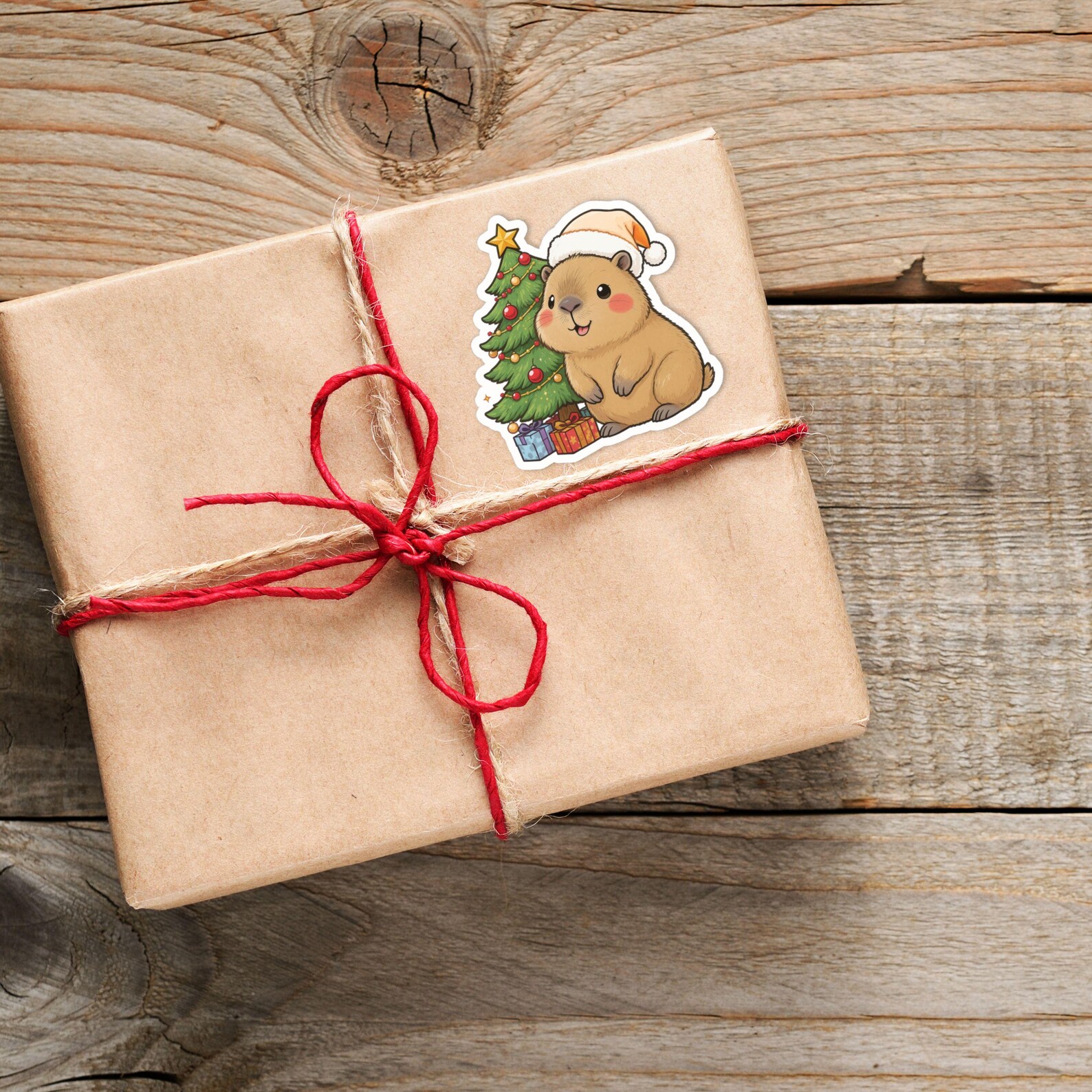 Kawaii Christmas Capybara Sticker Sheet - Etsy