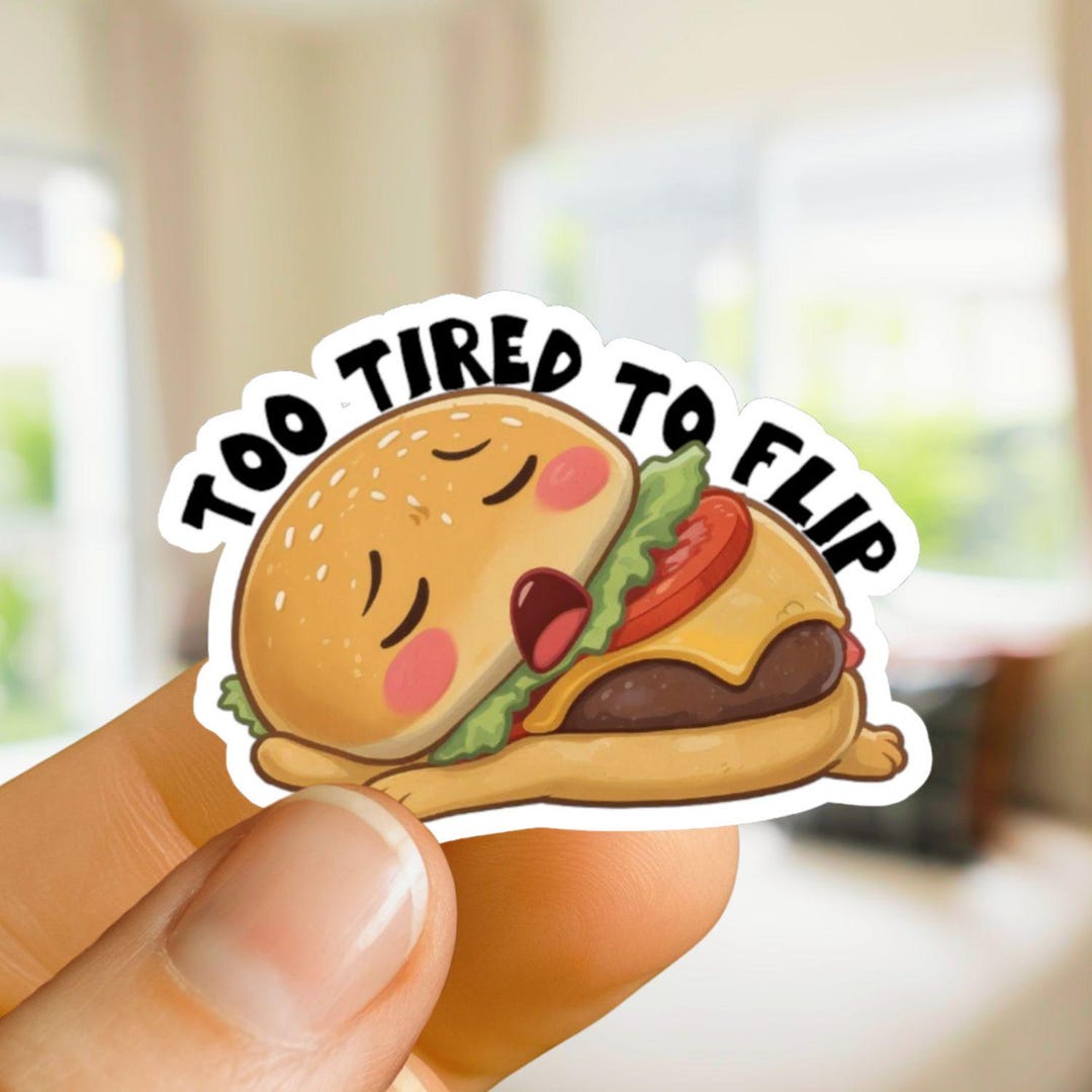 Kawaii Lazy Burger Sticker, Funny Laptop Decal - Etsy