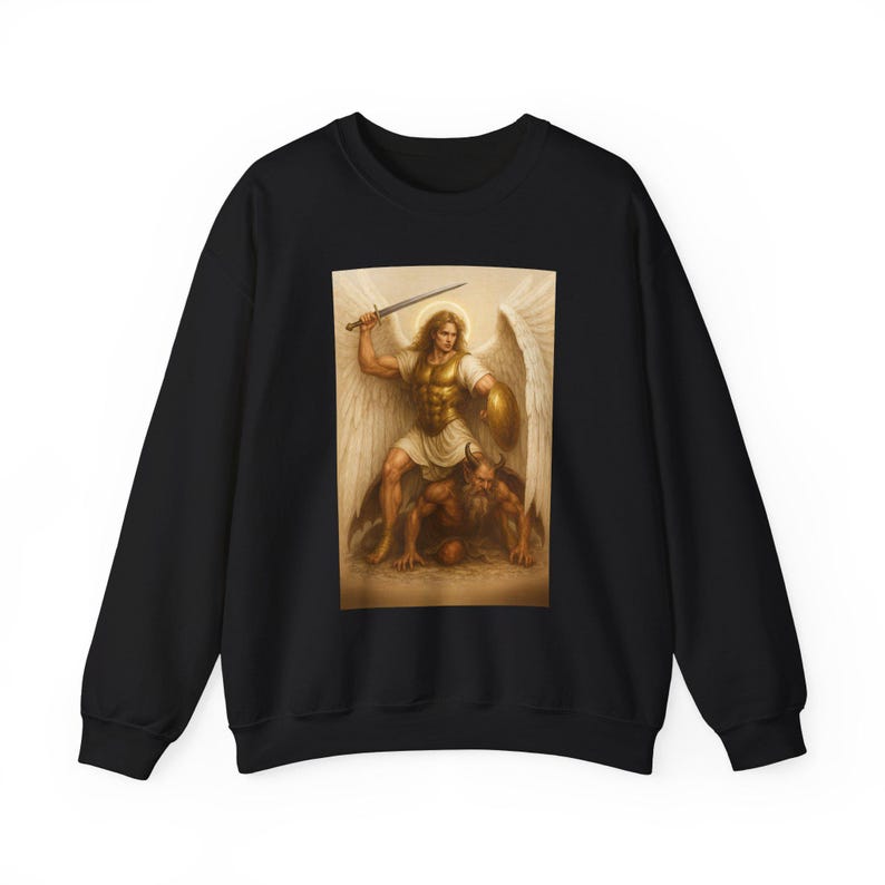 Saint Michael the Archangel Prayer Sweatshirt | Guardian Angel Artwork - Etsy