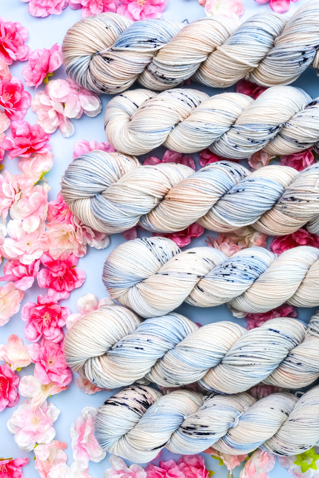 Oracle of Eos, Hand Dyed Yarn, Dyed to Order, Pale Blue and Pink Yarn ...