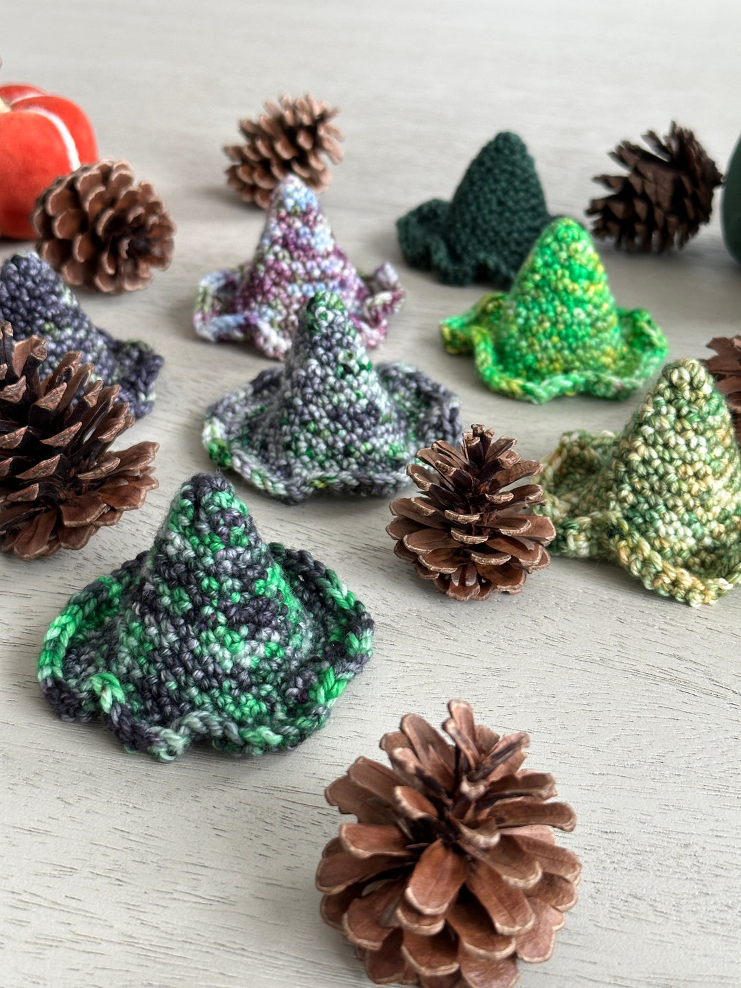 Mini Crocheted Witch Hats, the Wicked Collection - Greens - Etsy