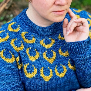 Womens Crescent Moon Knit Sweater Pattern, PDF Pattern, Crescent Moon Sweater - Etsy