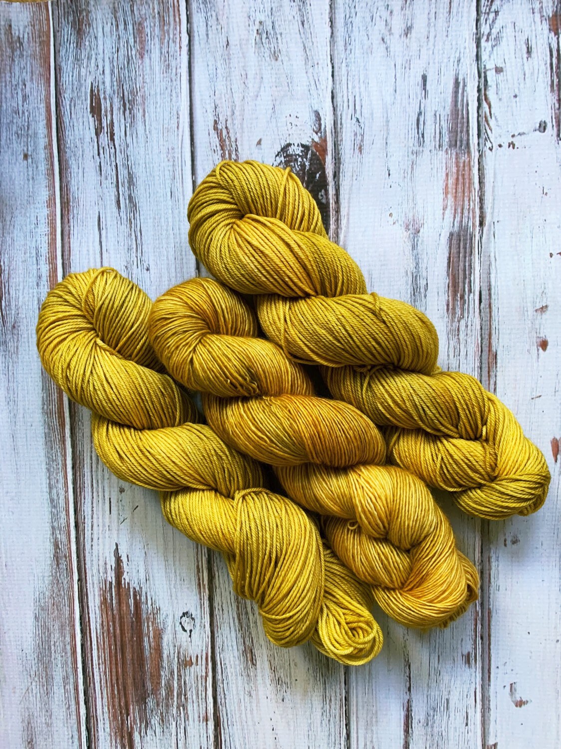 Superwash Merino Wool Yarn, Hand Dyed Yarn, Gold Yarn, Mustard Yellow ...
