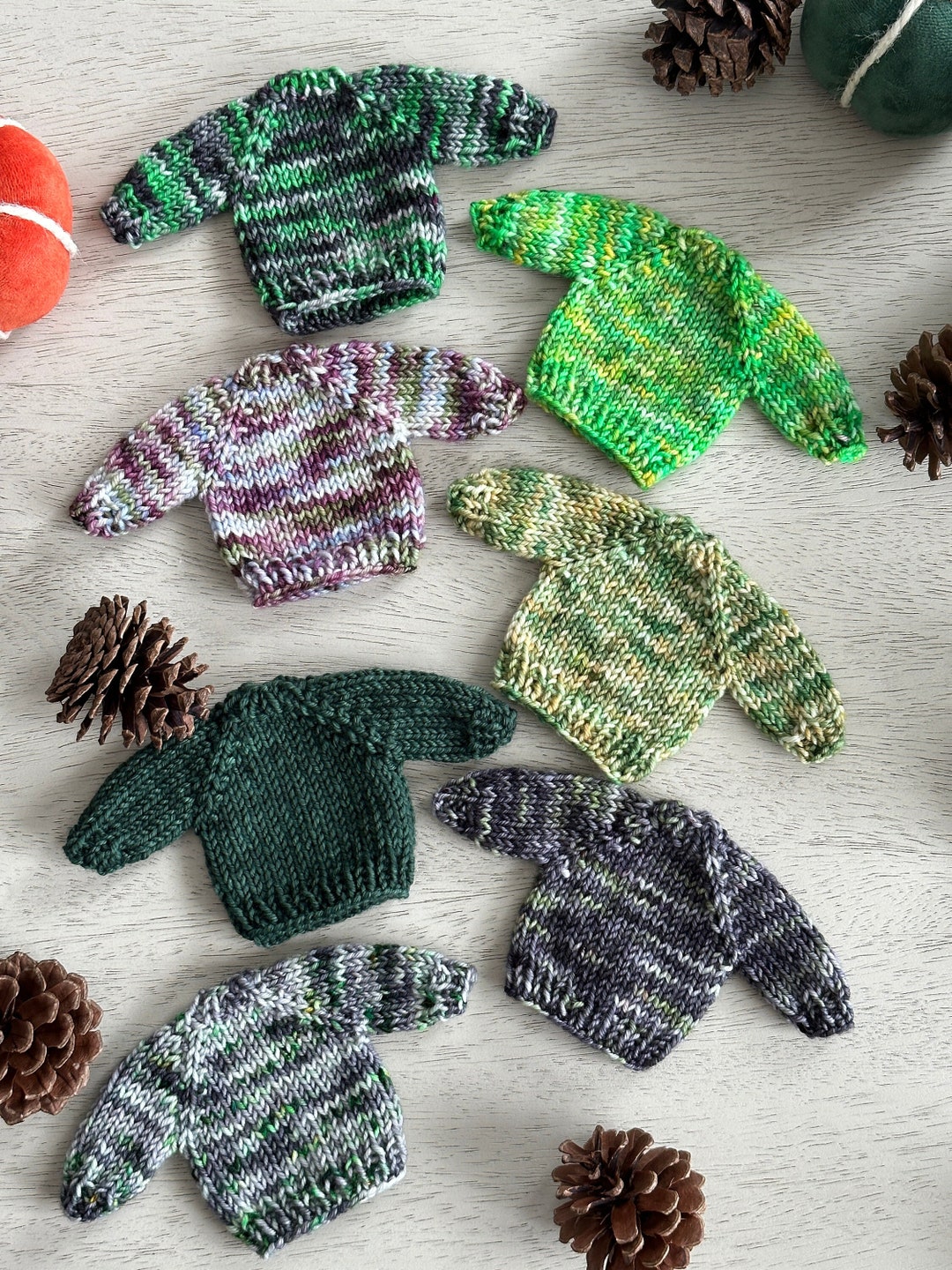 Tiny Knitted Sweater Ornaments, the Wicked Collection - Greens - Etsy