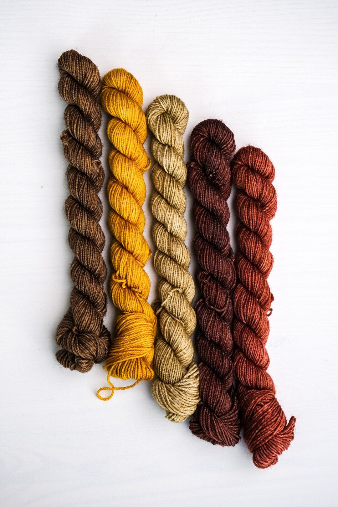 Hand Dyed Yarn, Sock Yarn Minis, Earthy Tones Bundle - Etsy