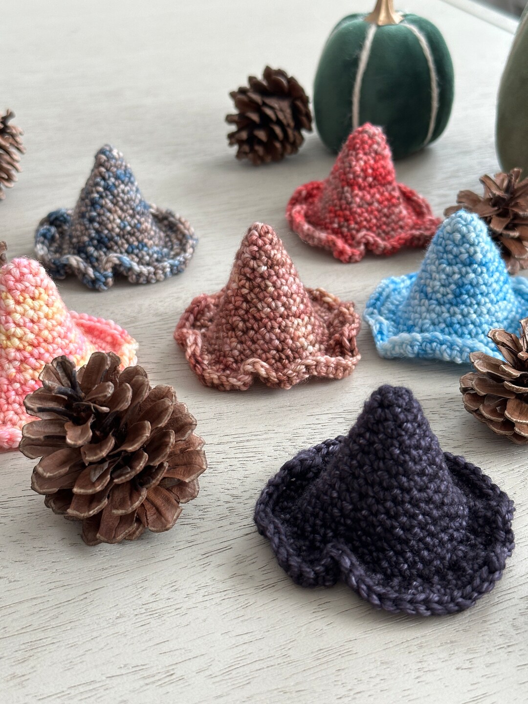 Mini Crocheted Witch Hats, the Wicked Collection - Non Greens - Etsy