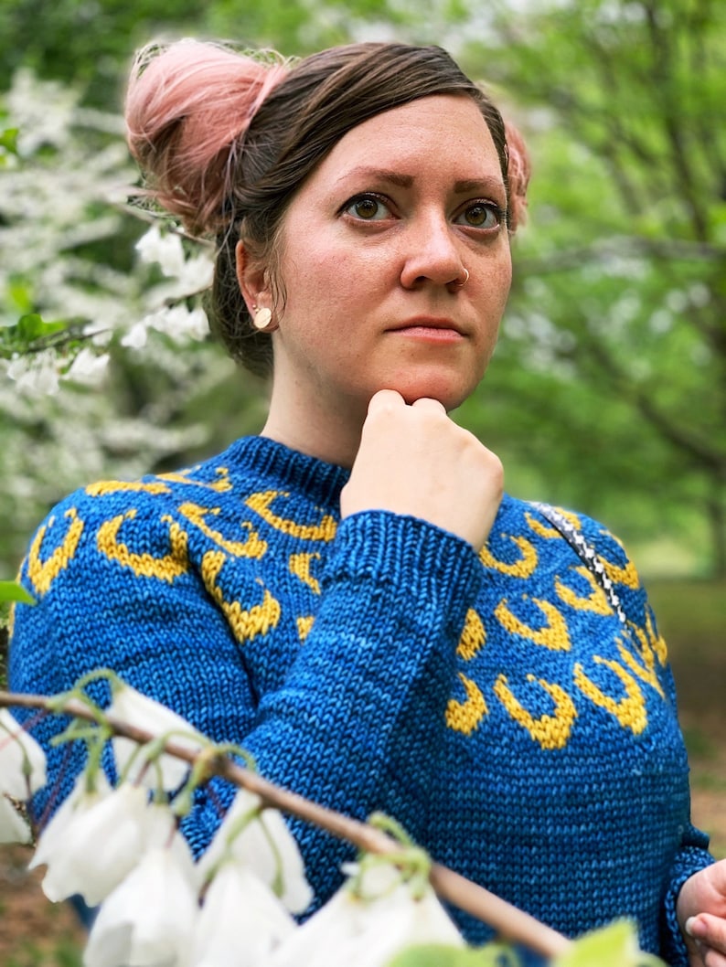 Womens Crescent Moon Knit Sweater Pattern PDF Pattern - Etsy