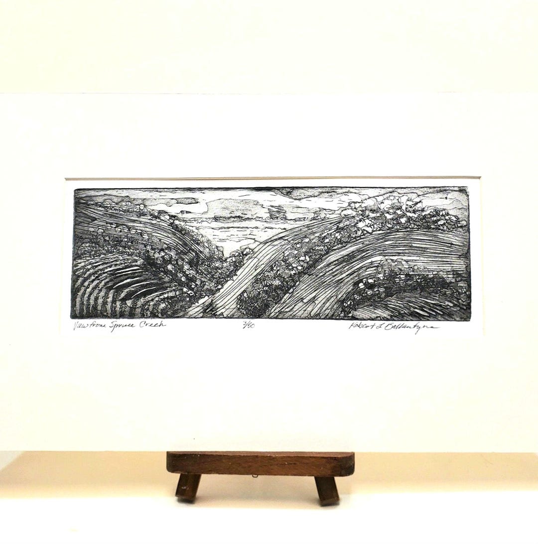 Original Etching Titled, View From Spruce Creek, by Robert Ballantyne ...
