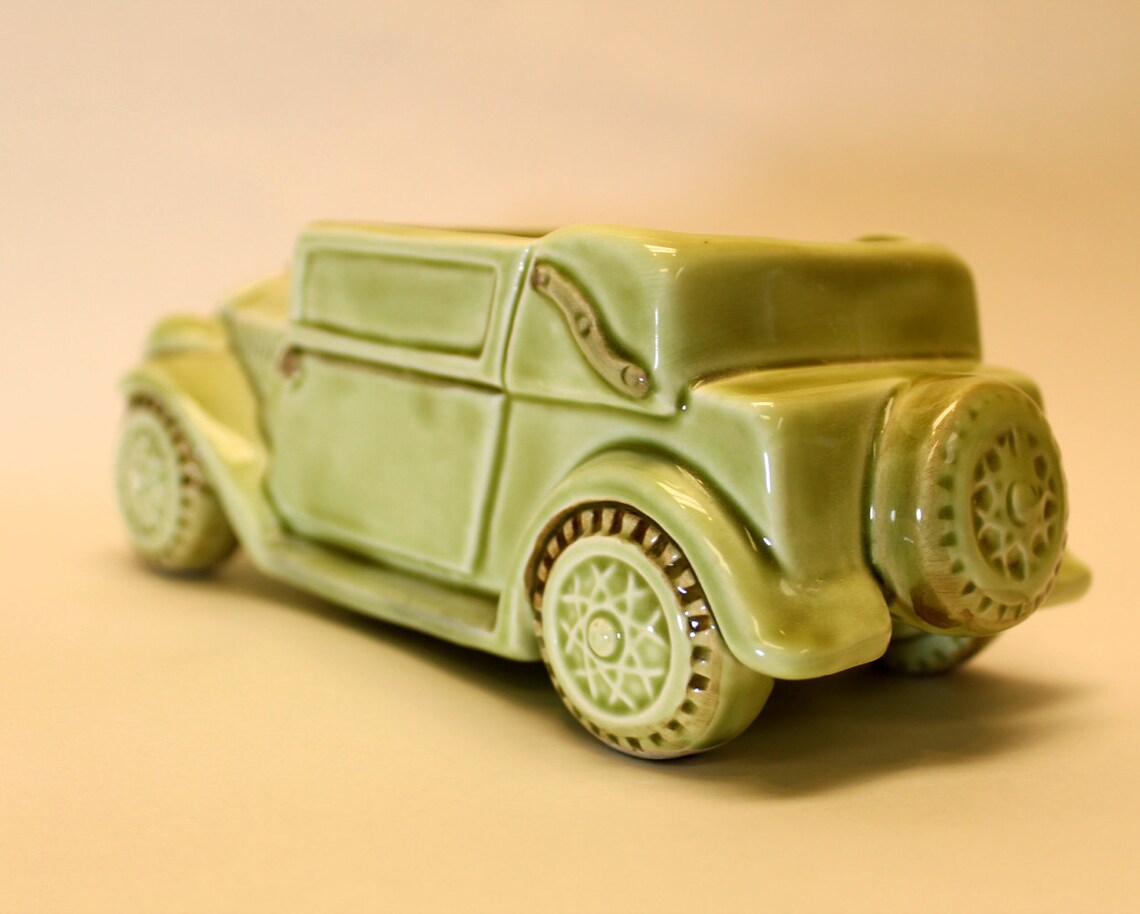 Vintage Relpo Ceramic Antique Car Planter 7 Inches Green - Etsy