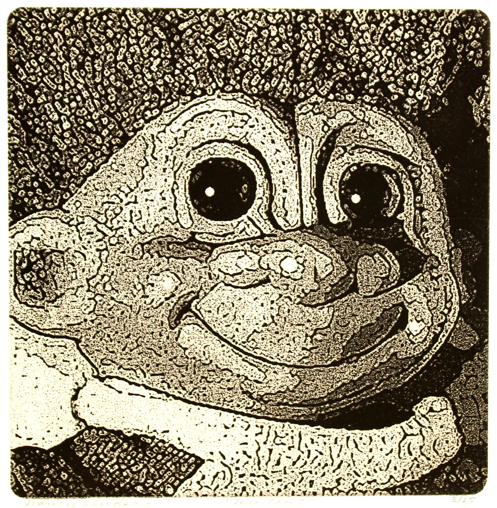 Original etching titled My Troll signed by artist | Etsy