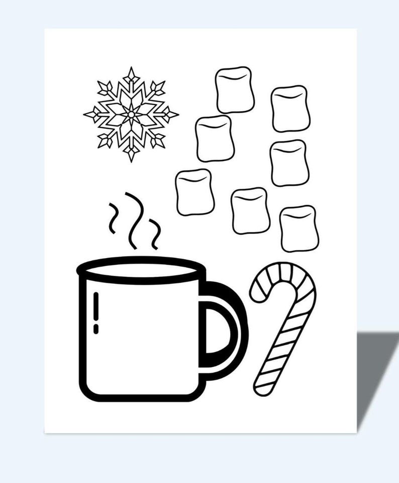 Hot Cocoa Mug Craft | Winter Cut and Paste Activity (PDF Pattern - Etsy