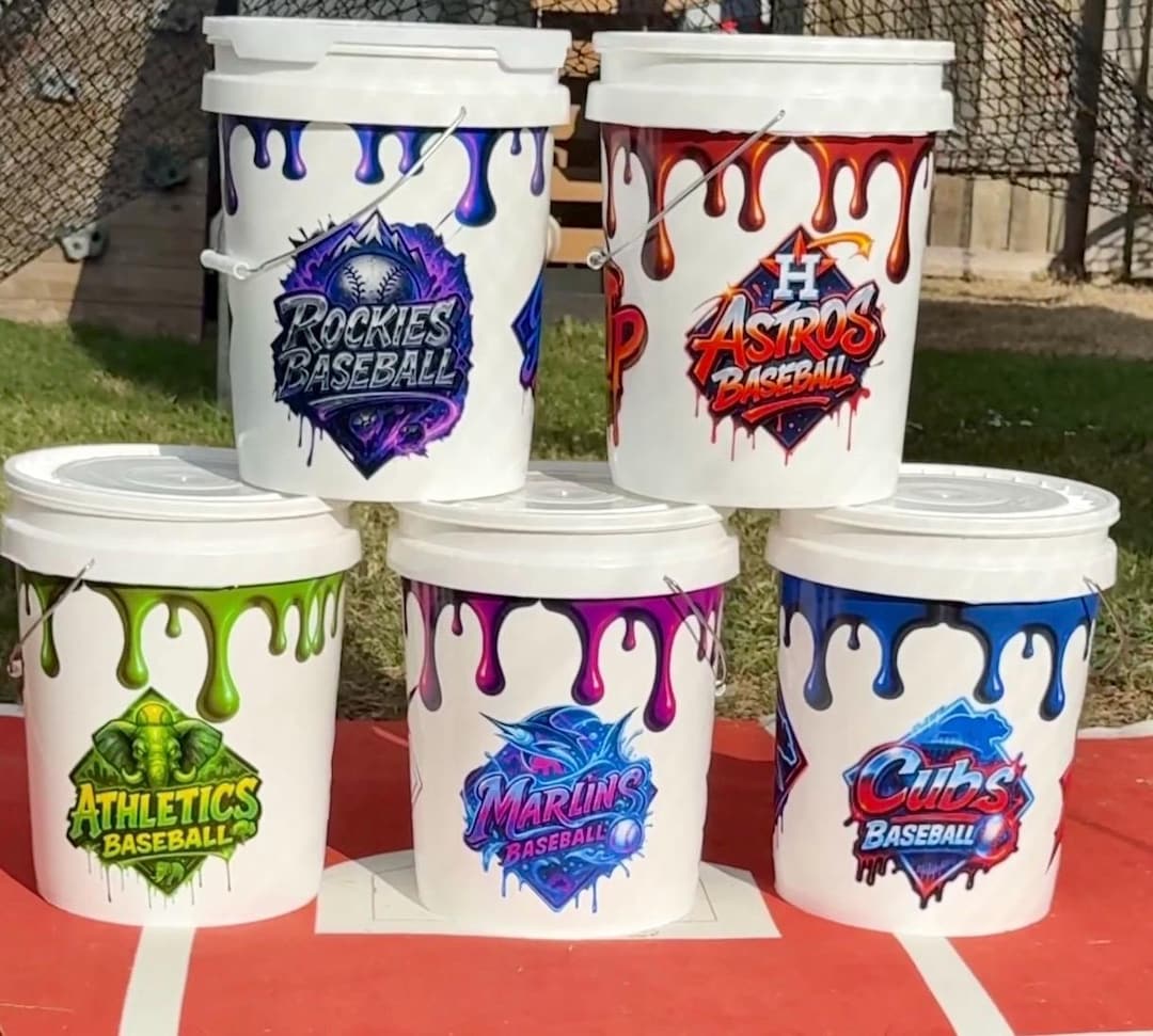 Custom Baseball/softball Dugout Ball Buckets (DRIP BUCKETS) - Etsy