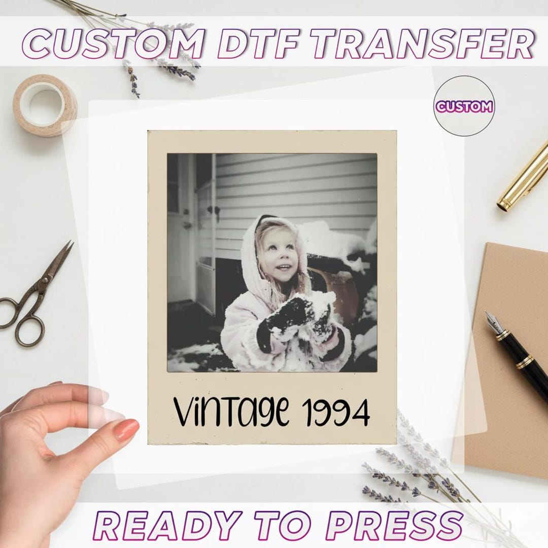 Custom Photo DTF Transfer, Vintage Photo Ready to Press, Custom Picture ...