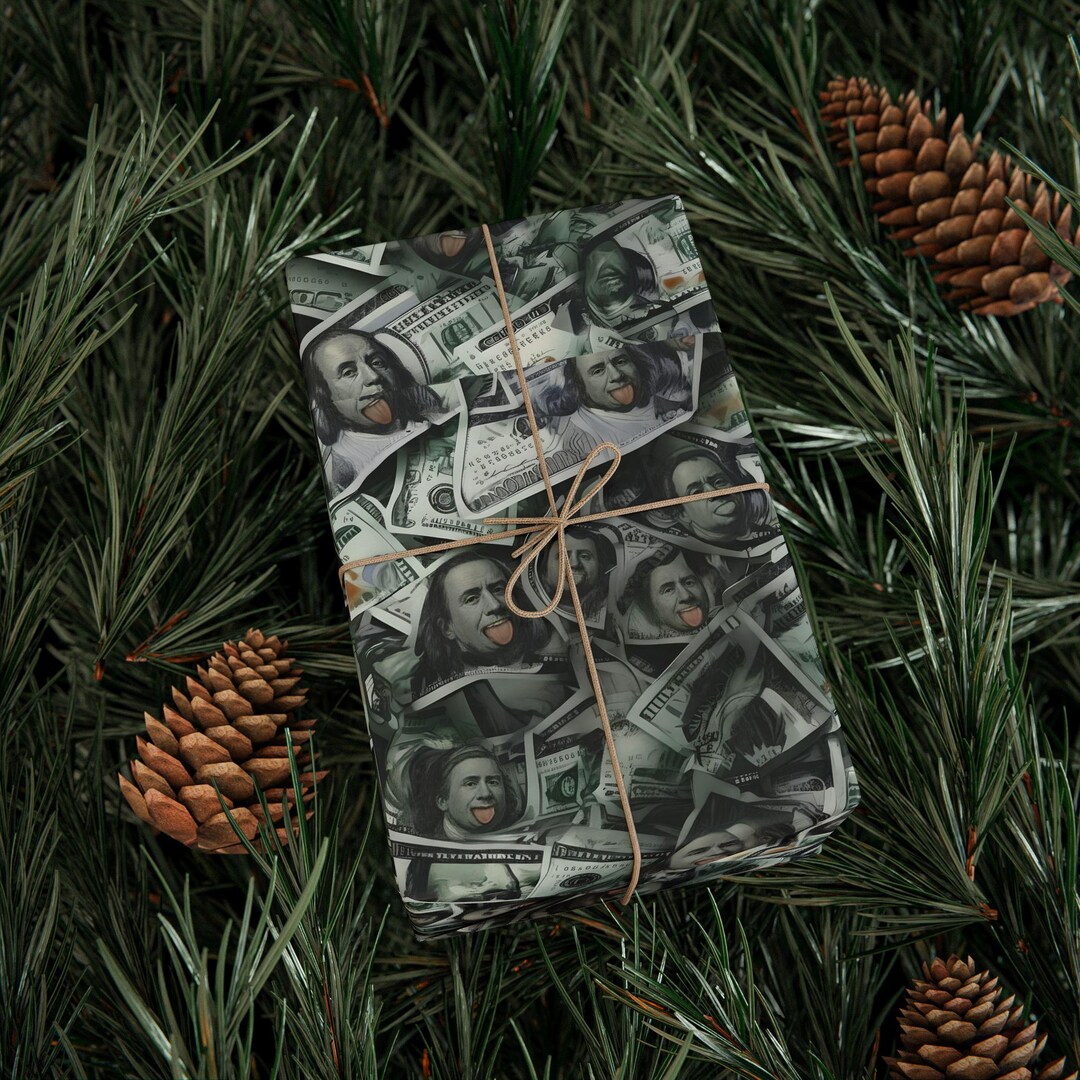 Funny Money Wrapping Papers | Novelty Cash Pattern Gift Wrap - Etsy