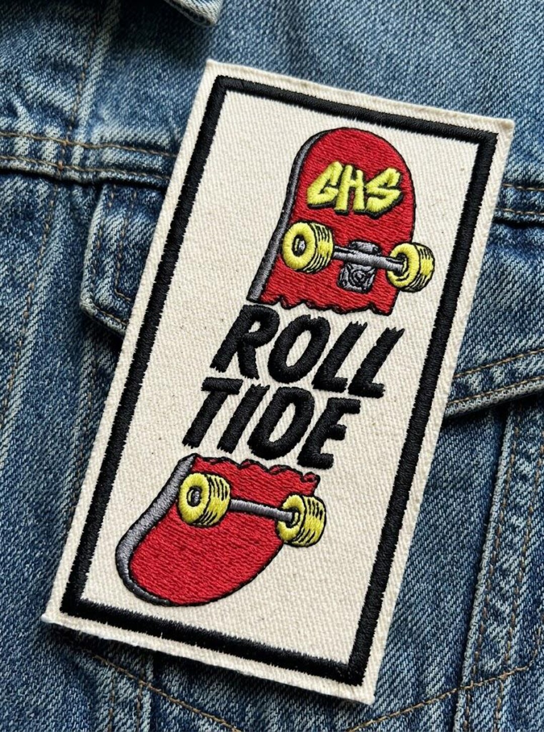 Retro Skateboard Embroidered Patch - Vintage Sunset Skater Badge - Etsy